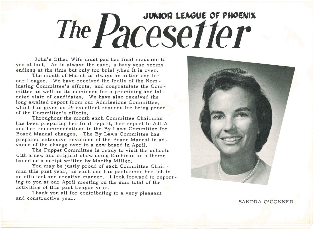 Sandra Day O’Connor – JLP Timeline and Memoriam – Junior League of Phoenix